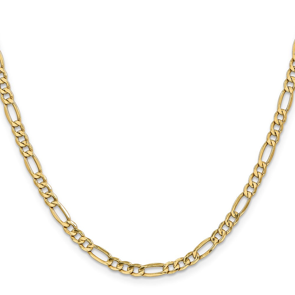 14k Yellow Gold Figaro Chain - 22 Inch, 4.2mm Modern Link Design ...